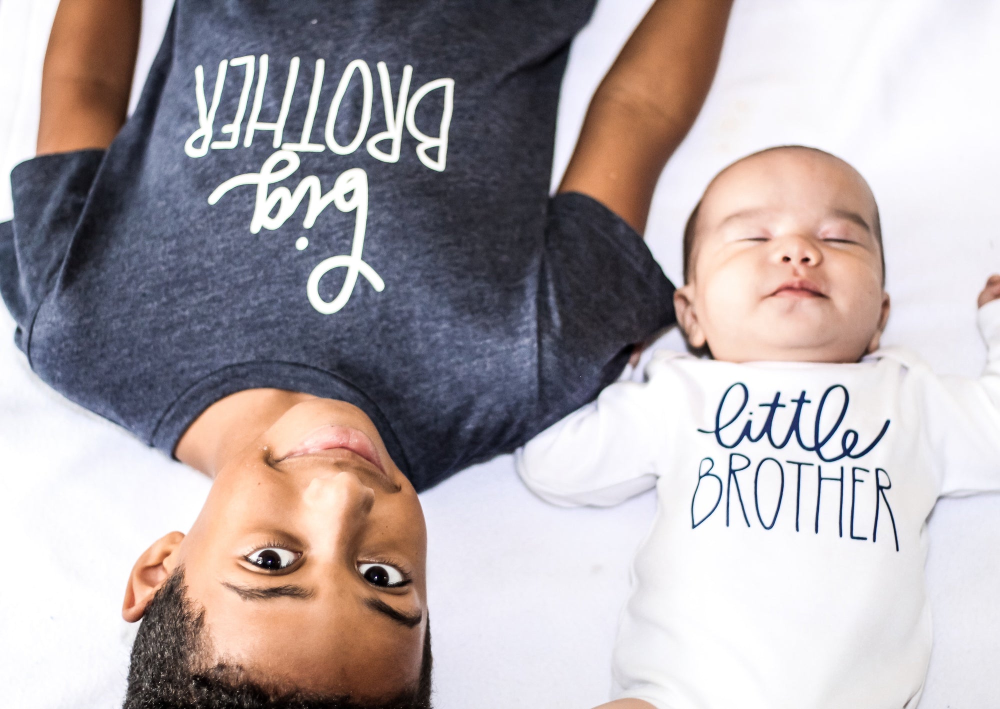 Little Brother Bodysuit | Navy Script Style - Cuddle Sleep Dream