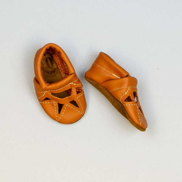 Baby Sandals Leather | Orange Sunshine - Cuddle Sleep Dream